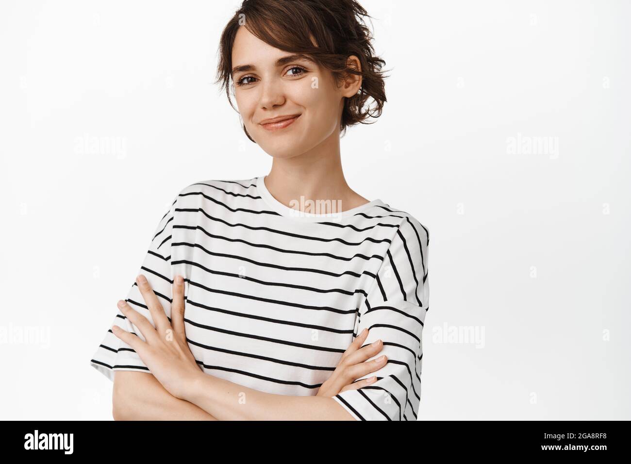 Woman cross arms hi-res stock photography and images - Alamy