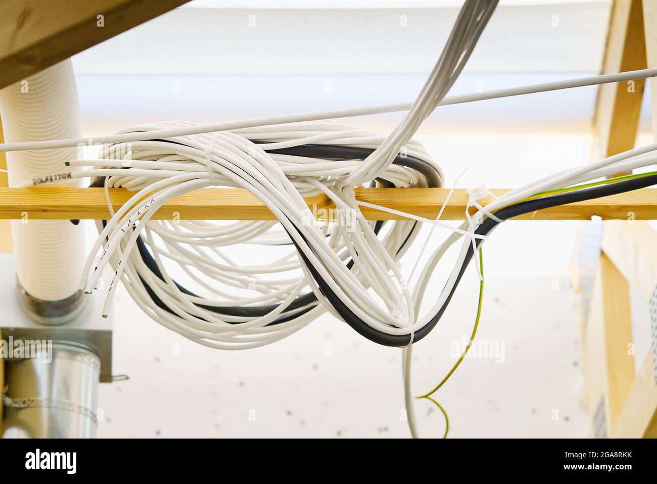 laying of electrical and other engineering systems in a new building ...