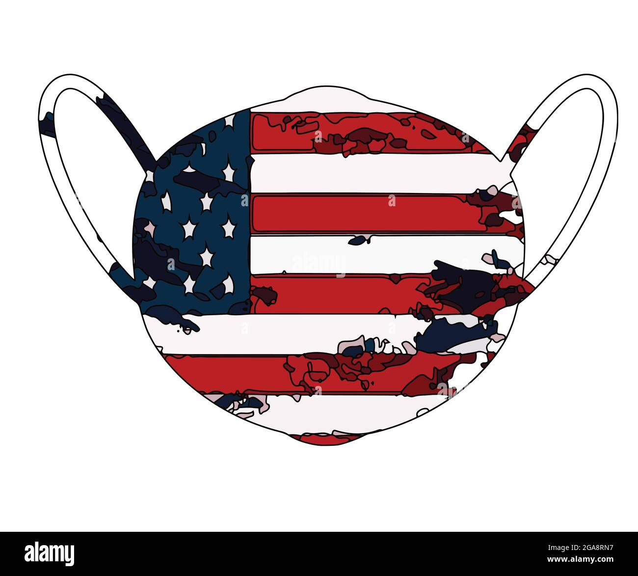 Facial medical mask with usa flag isolated on a white background.Vector ...