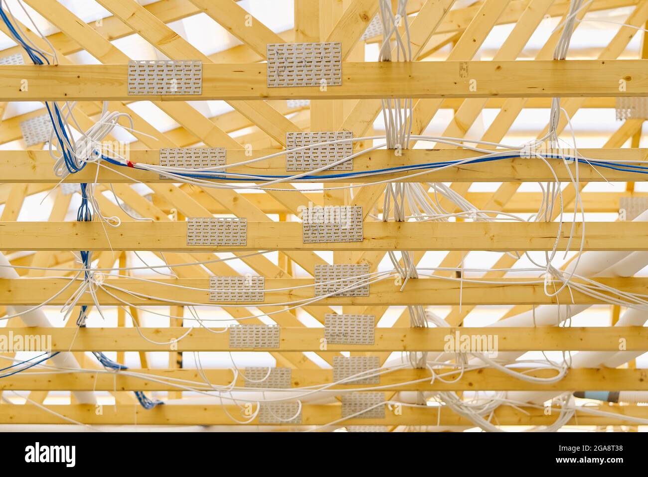 laying of electrical and other engineering systems in a new building ...