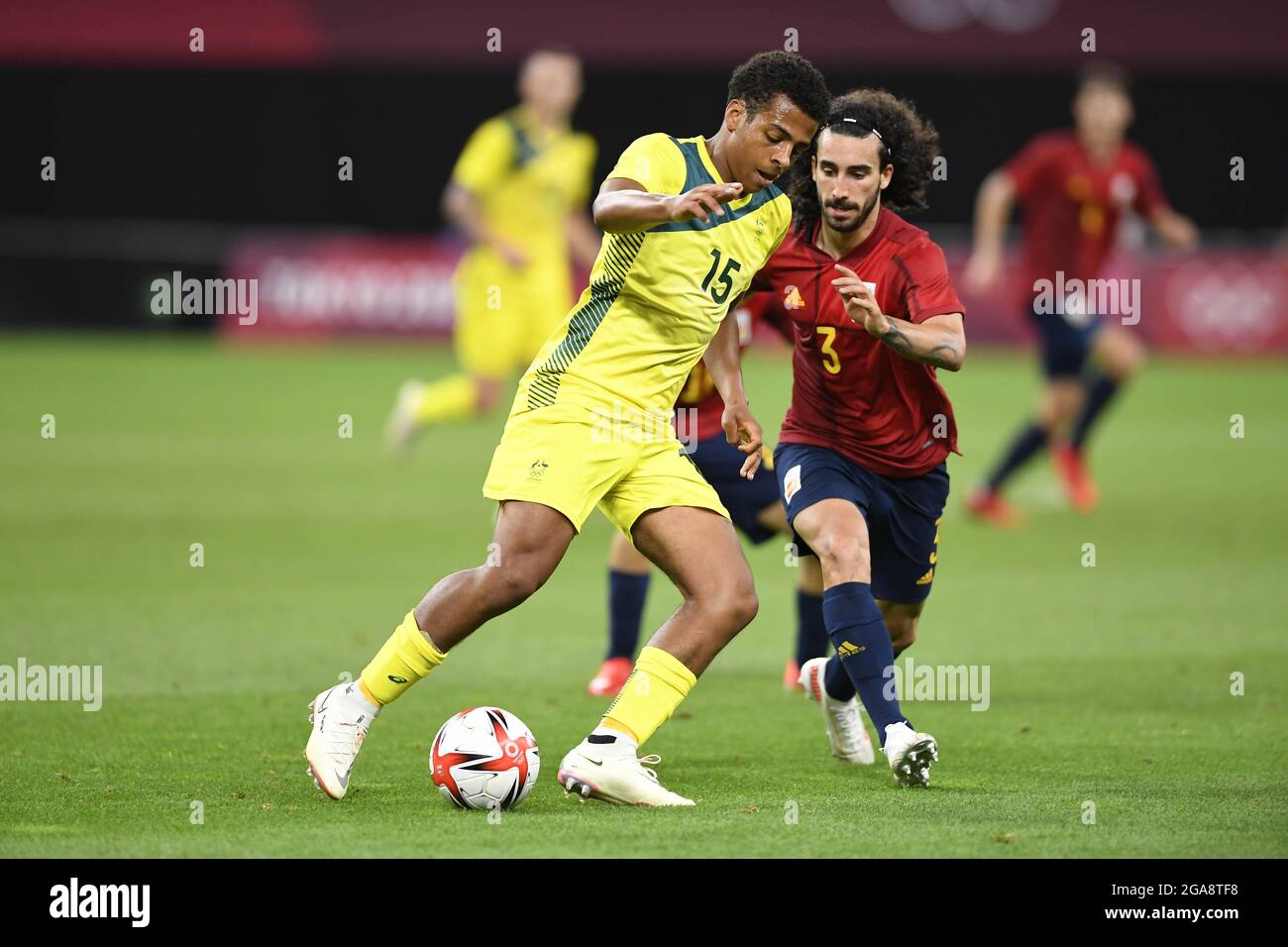 Caleb WATTS (AUS) Marc CUCURELLA (ESP) during the Olympic Games Tokyo ...