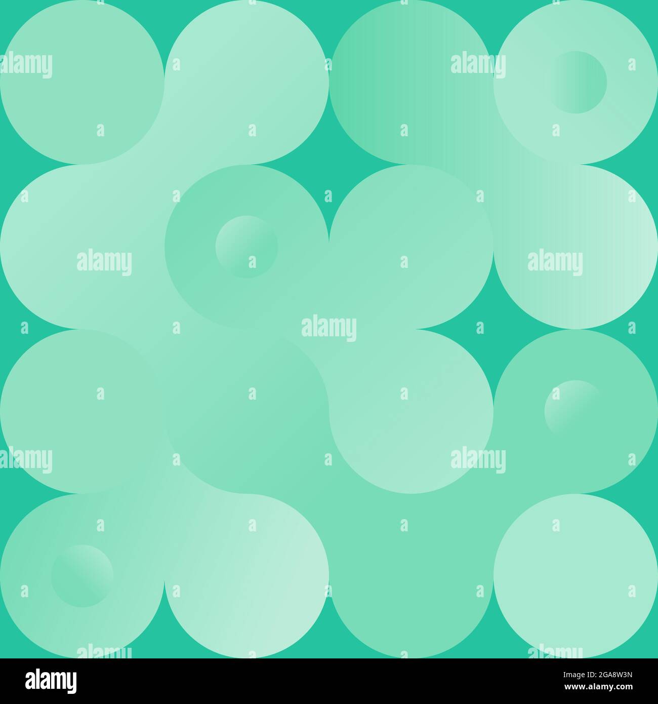 Geometric minimalist rounded shapes background. Gradient turquoise ...