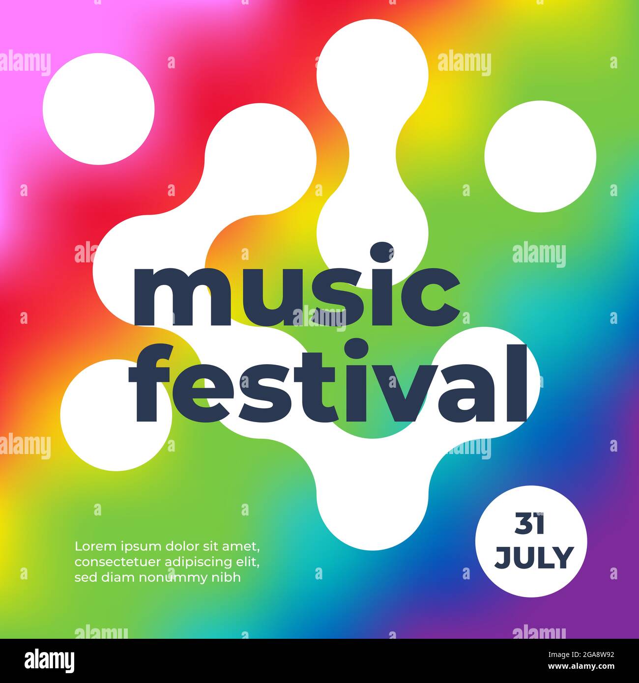 Summer music festival poster. Abstract multicolor tie dye background ...
