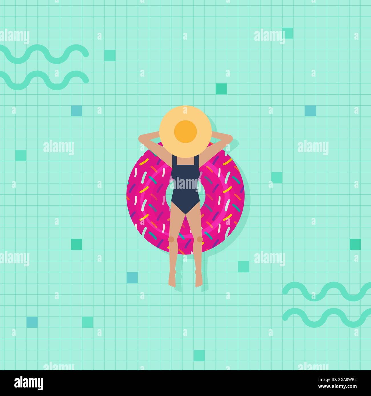 Pool sea woman view Stock Vector Images - Alamy
