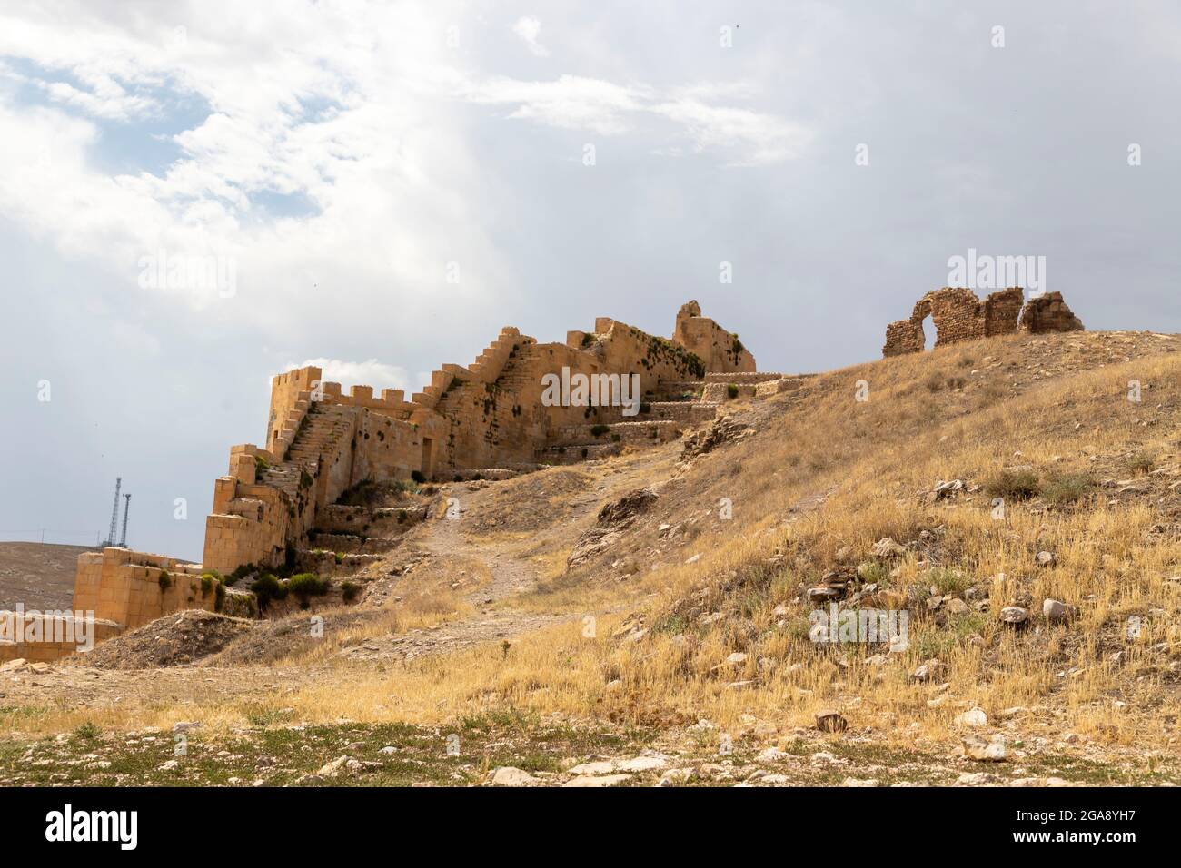 The interior of the historical Bayburt Castle and the city view Stock ...