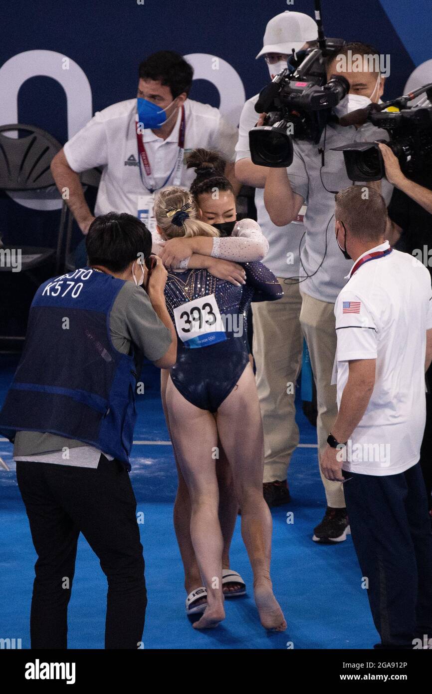 Tokyo, Kanto, Japan. 29th July, 2021. Sunisa Lee (USA) celebrates ...