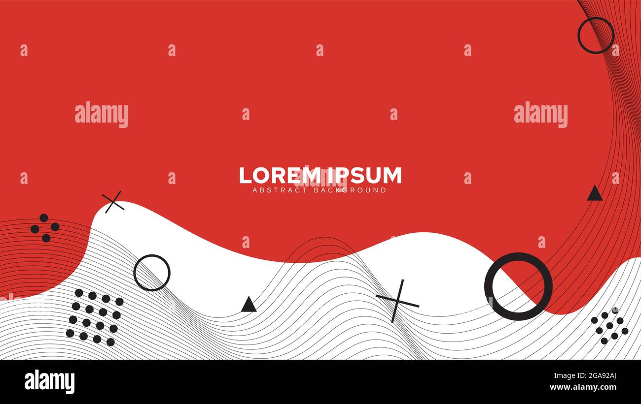 Special Cover Design with Red Colors and Shapes, Waves from Lines and ...