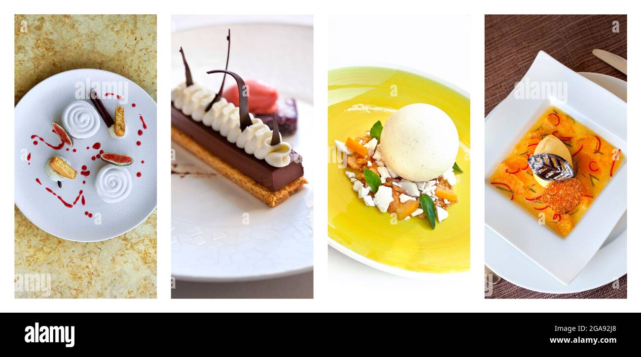 Collage of French desserts, ice cream and pastries Stock Photo - Alamy