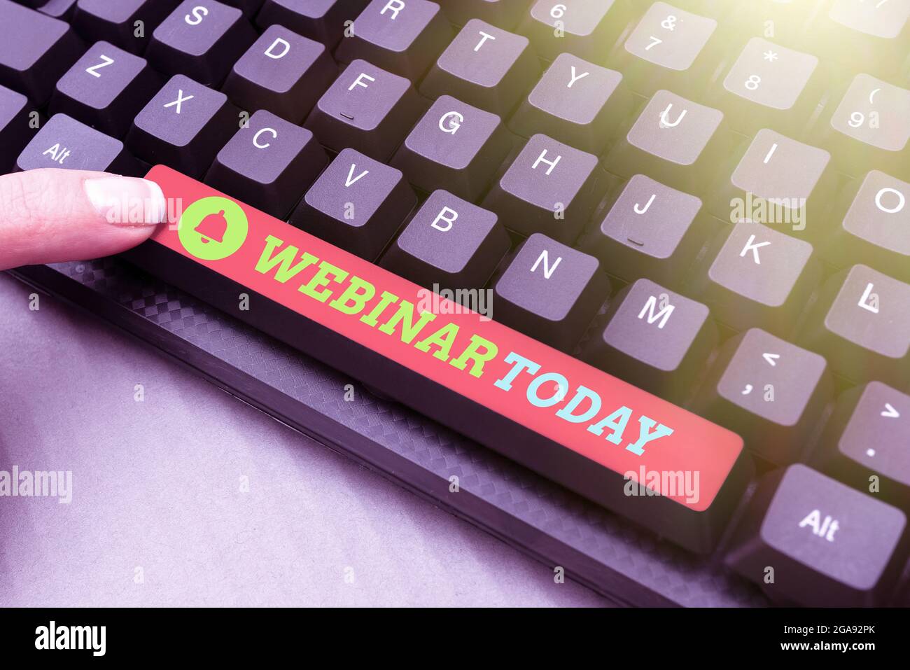 Sign displaying Webinar Today. Concept meaning live online educational ...