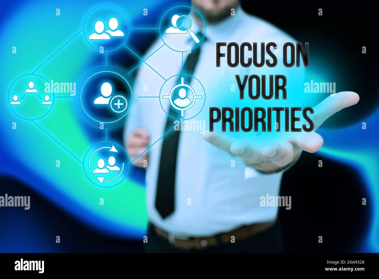 Writing displaying text Focus On Your Priorities. Business showcase ...