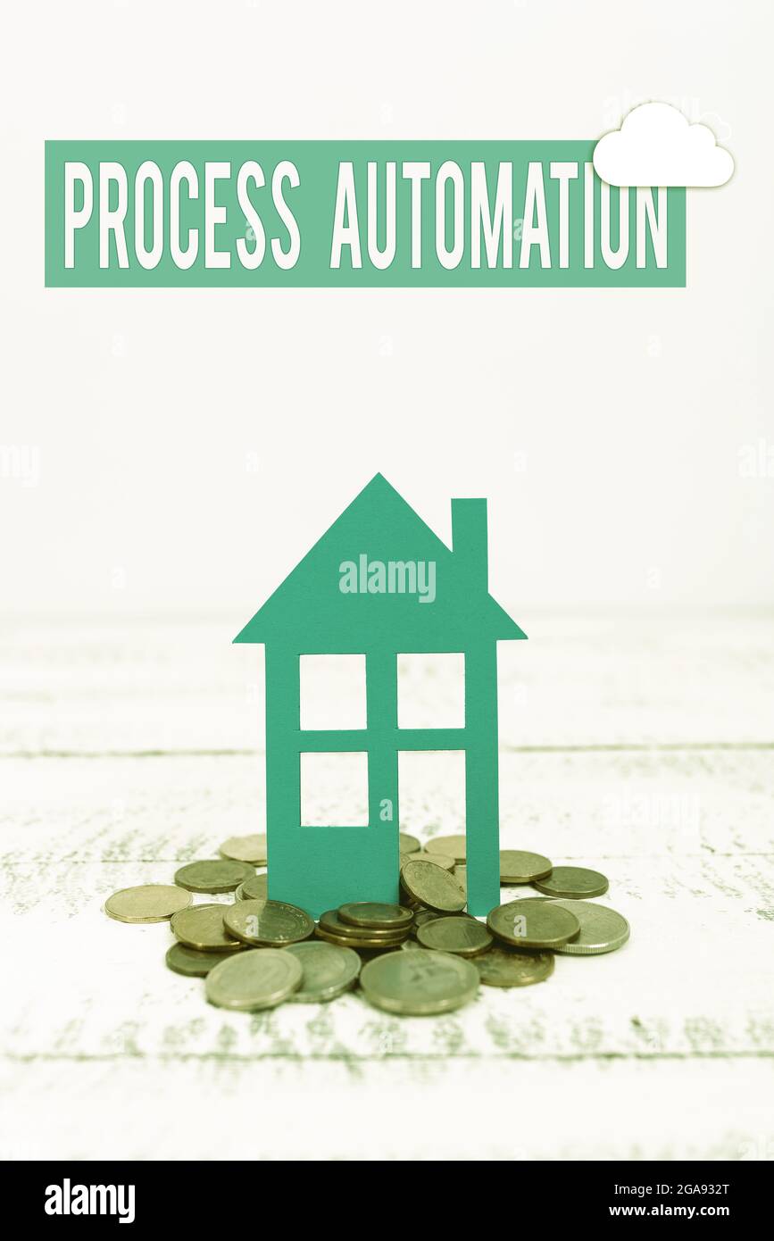 Sign displaying Process Automation. Business overview the use of ...