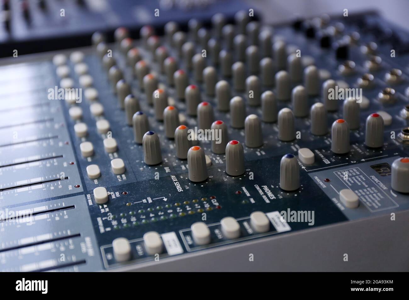 sound music mixer control panel close up Stock Photo - Alamy