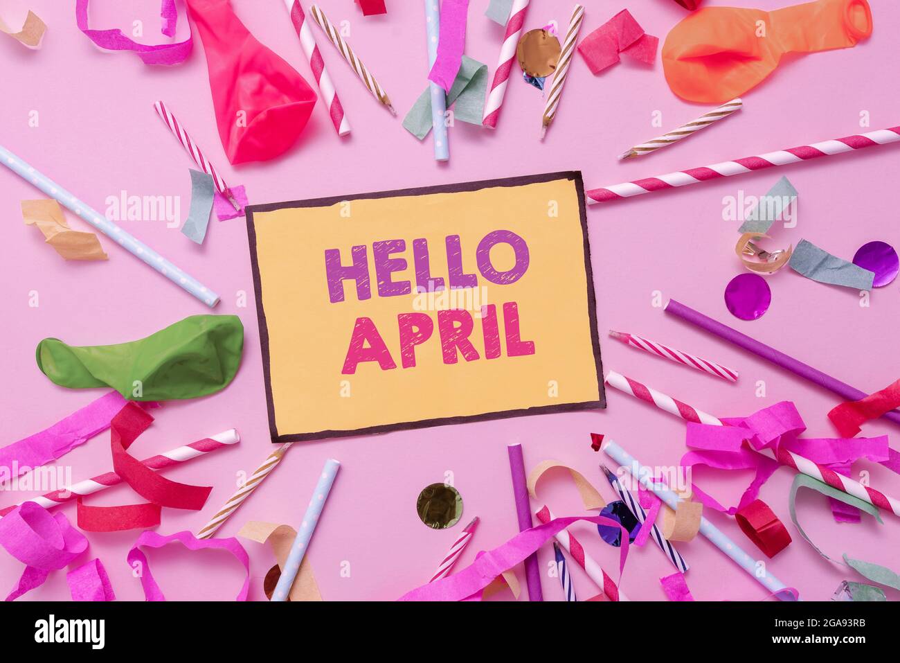 Handwriting text Hello April. Word Written on a greeting expression ...