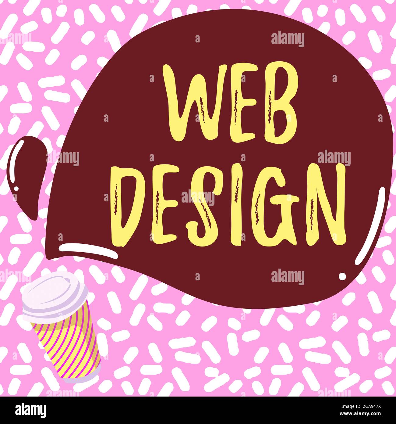 Hand writing sign Web Design. Word Written on website creation which ...