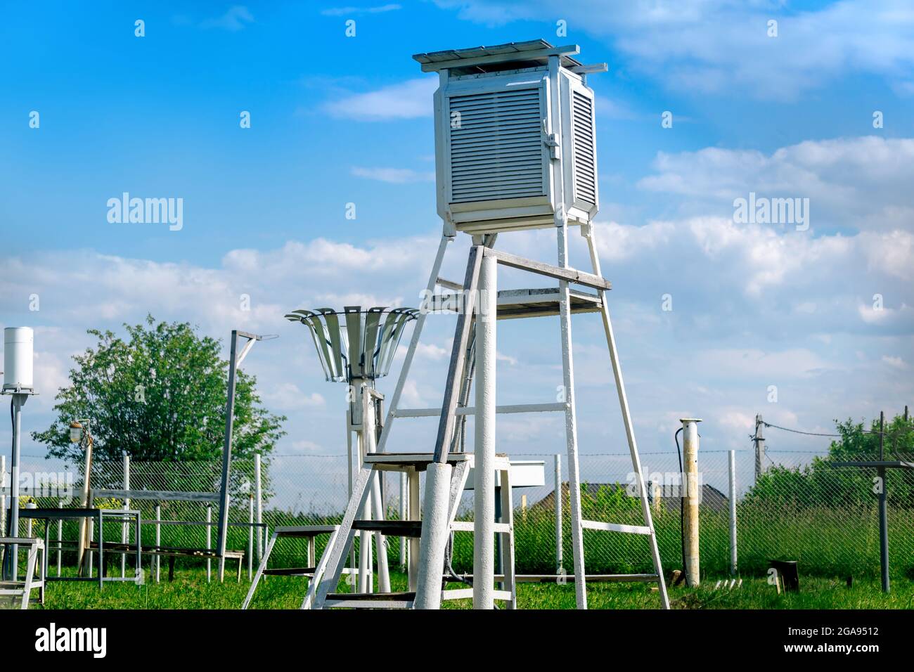 measurement site at a weather station with various meteorological ...
