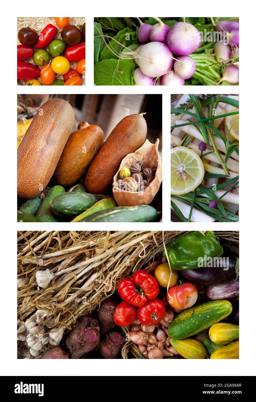 Collage of various market stalls Stock Photo - Alamy