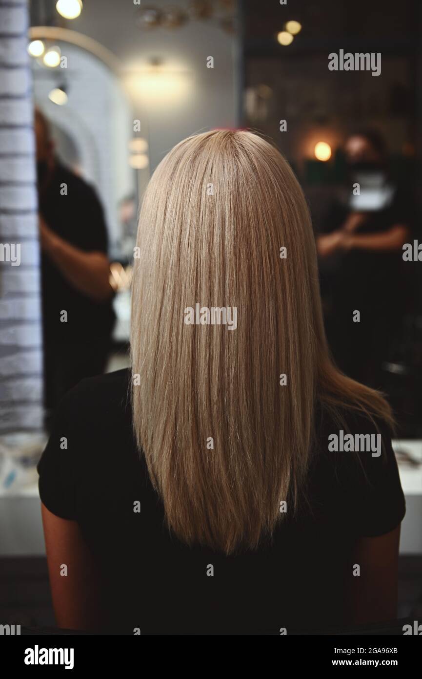 Blonde Straight Hair Back View