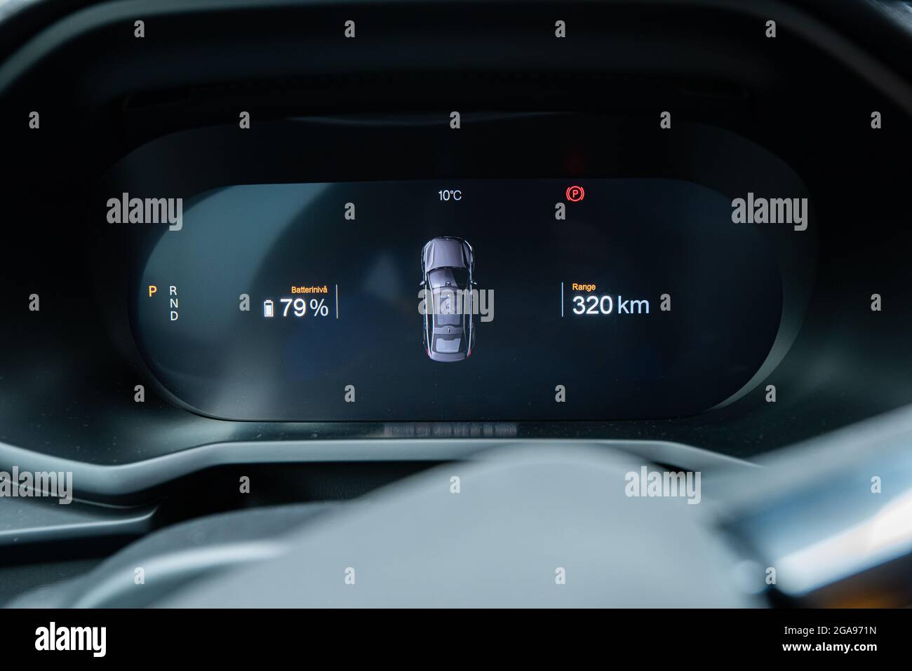 Gothenburg, Sweden - May 15 2021: Drivers display information of a ...