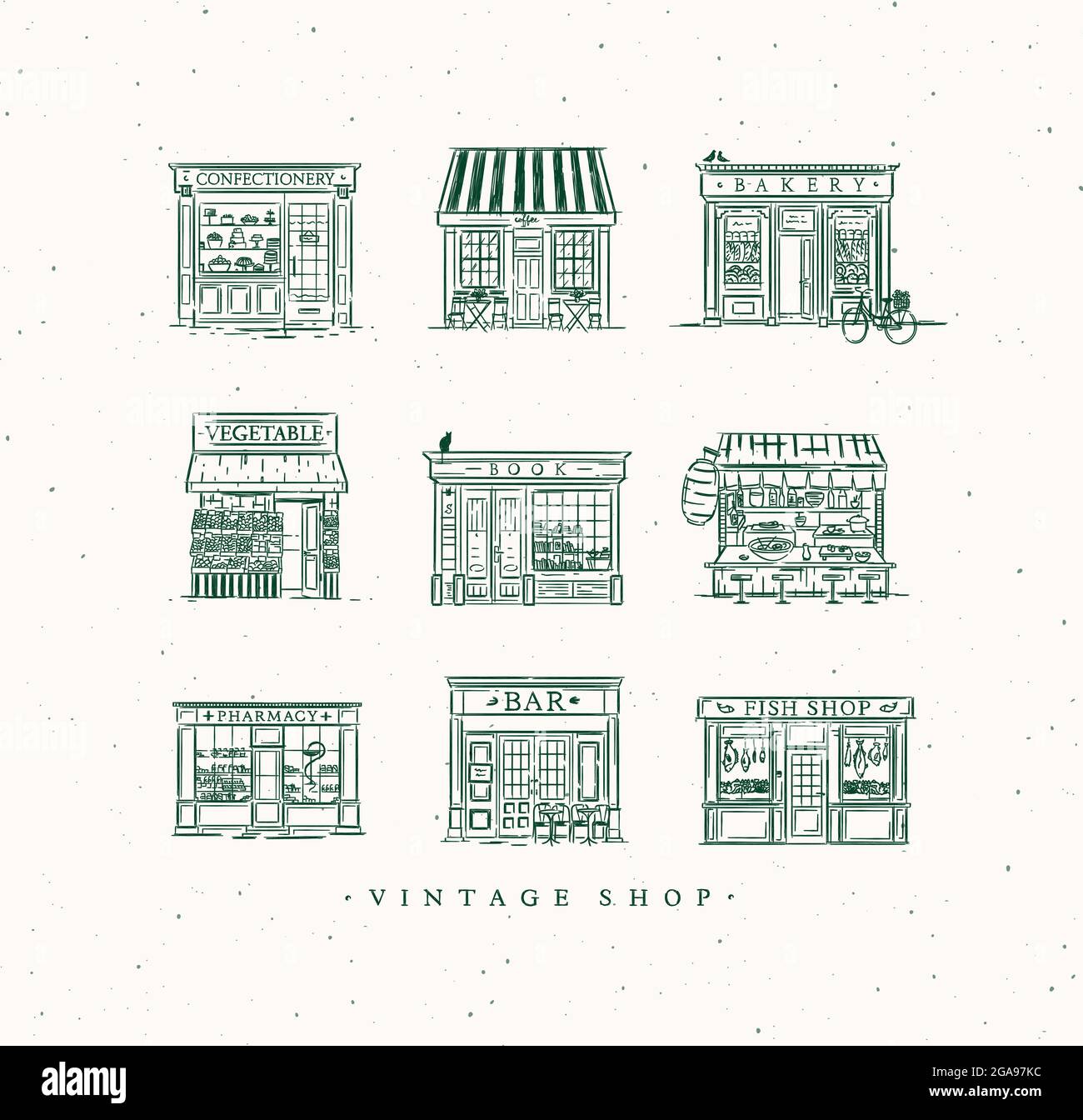 Old shopfront architecture Stock Vector Images - Alamy