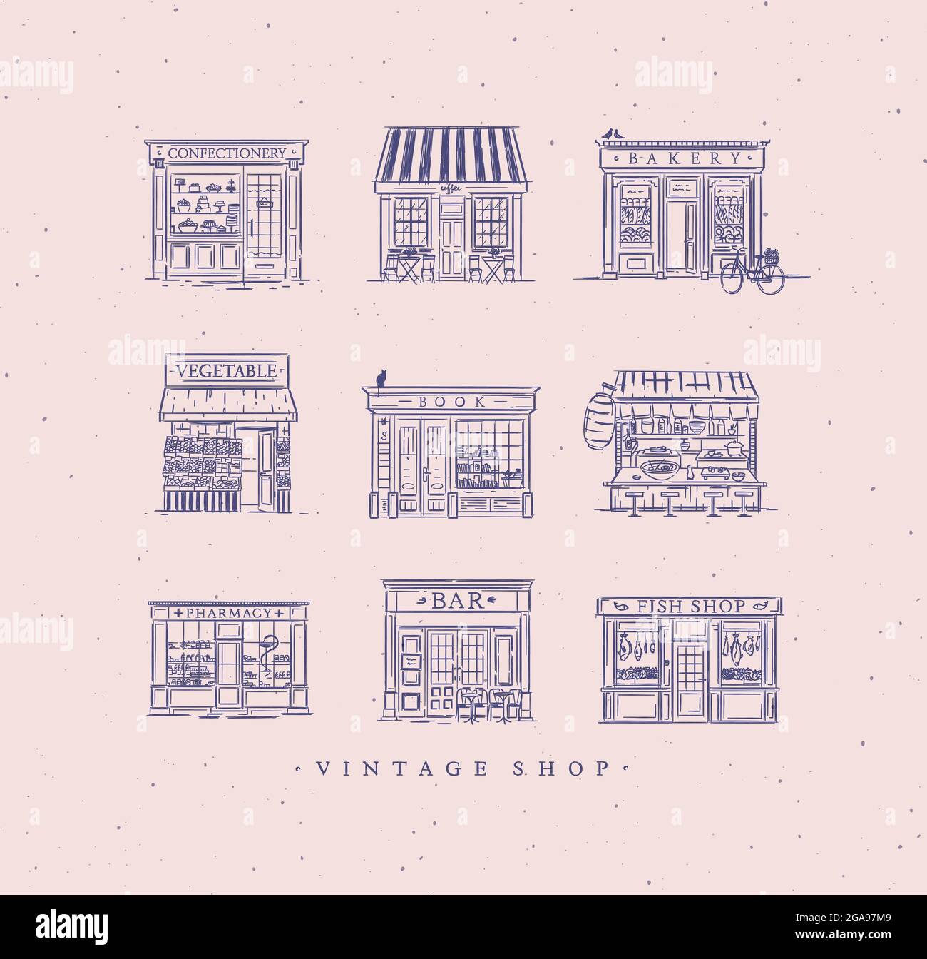 Food front entrance bakery Stock Vector Images - Alamy