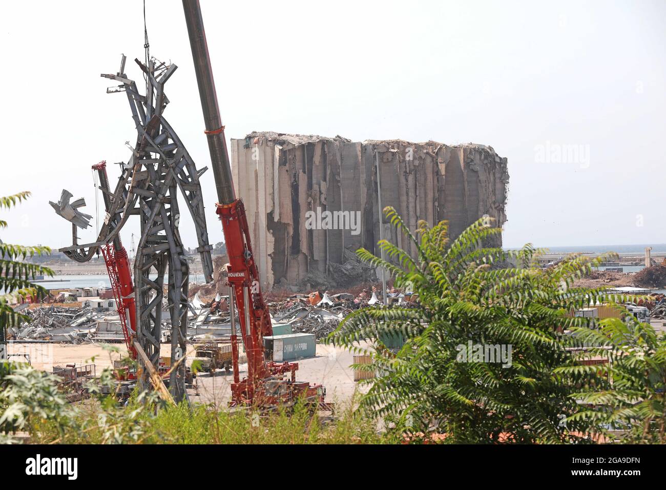 Beirut, Lebanon. 29th July, 2021. A statue named "The Giant" made from ...