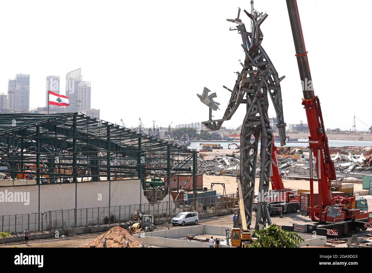 Beirut, Lebanon. 29th July, 2021. A statue named "The Giant" made from ...