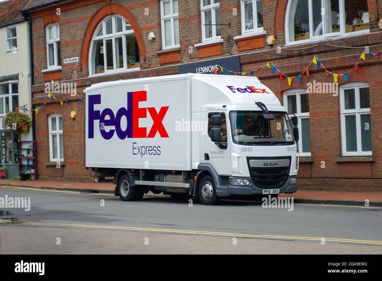 Chesham, Buckinghamshire, UK. 28th July, 2021. A FedEx Express HGV out ...