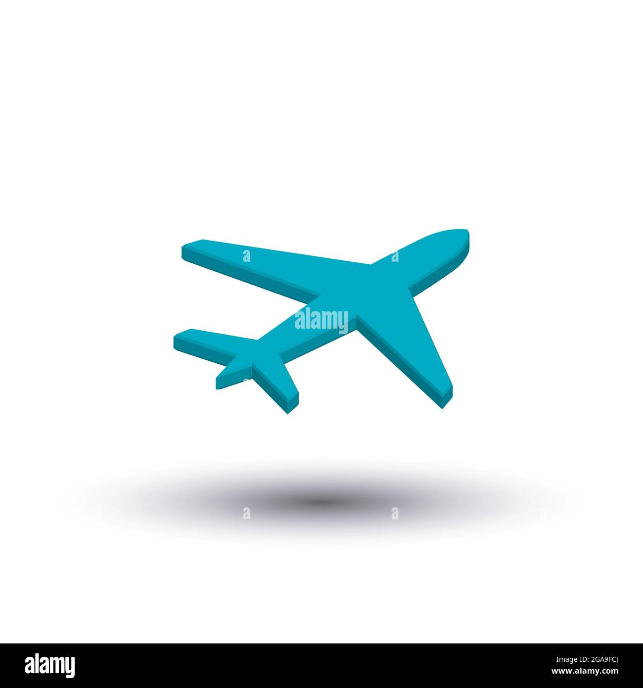 3D Vector Simple Airplane Design, 3D Airplane Icon Soaring In The Air ...