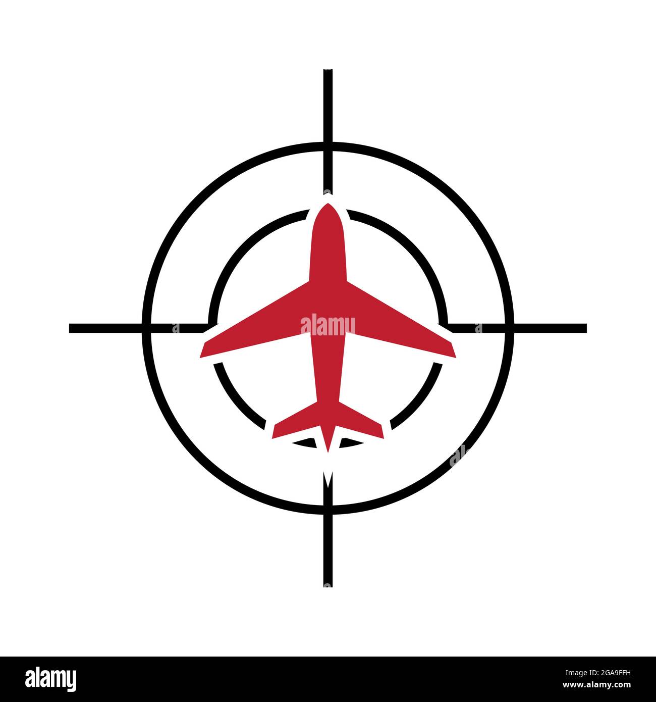 Strike Gun Icon Design Aiming Aircraft, Gun Barrel Target and Aircraft ...