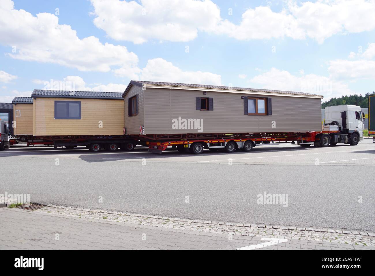 Oversized cargo or exceptional convoy (convoi exceptionnel). A truck ...