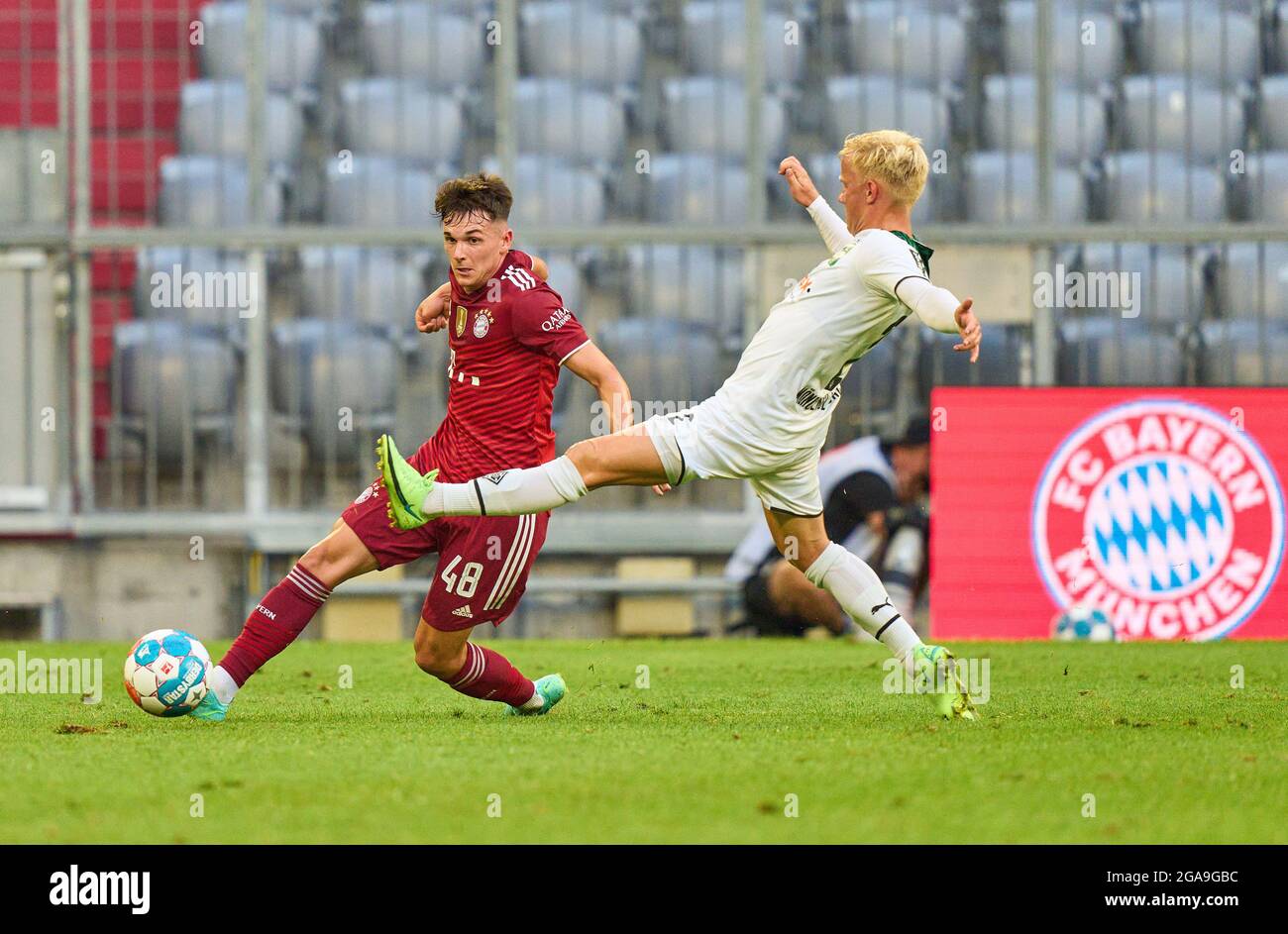Taylor Booth, FCB 48 compete for the ball, tackling, duel, header ...