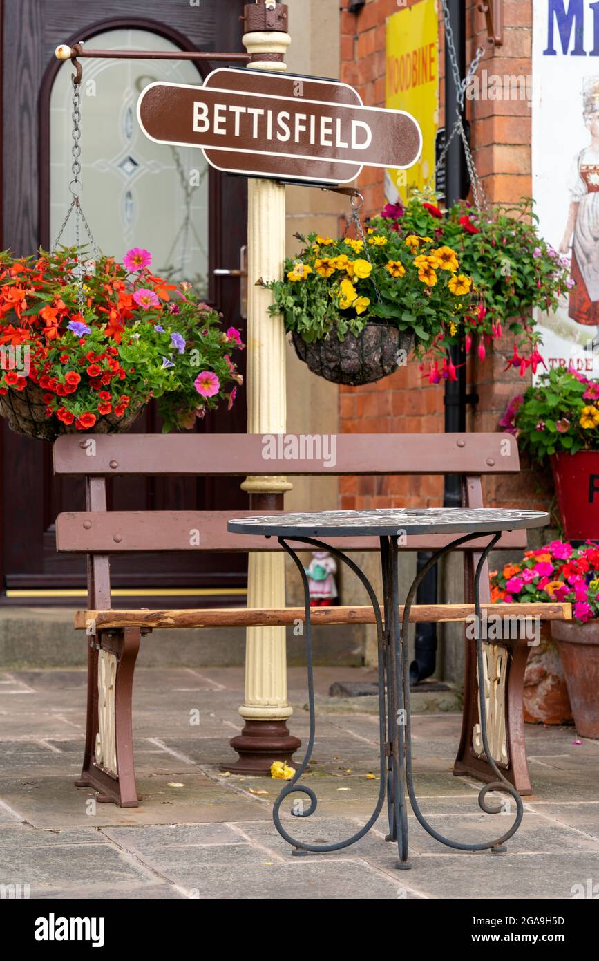 BETTISFIELD, CLWYD, WALES - JULY 10 : View of the old railway station ...