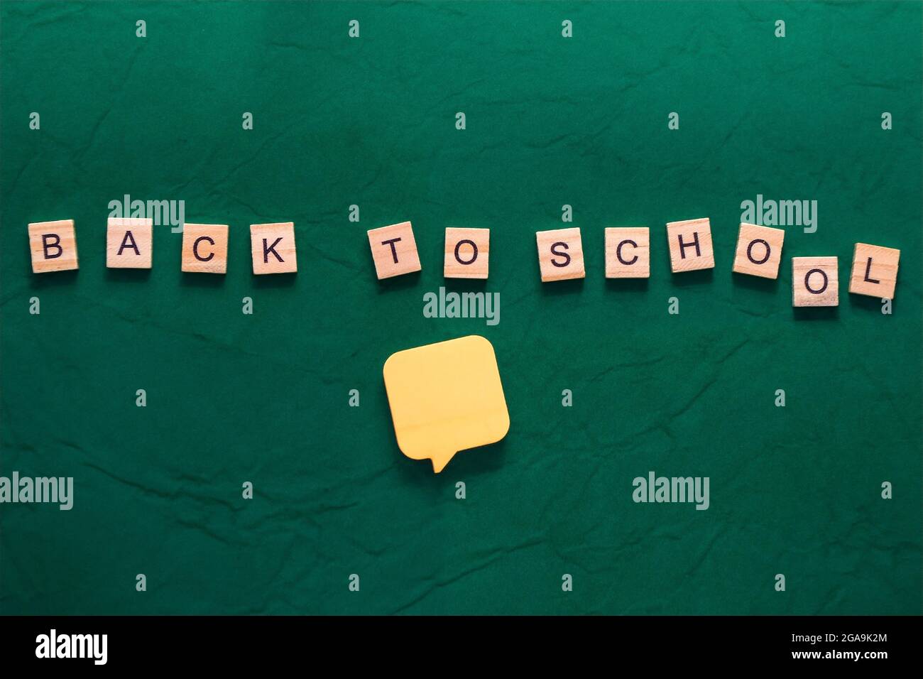 School education, dark green wall background or learning concept. Back ...