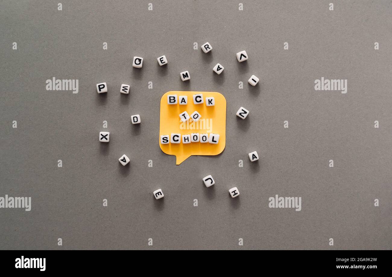 Creative flat lay school education concept with stickers, back to ...