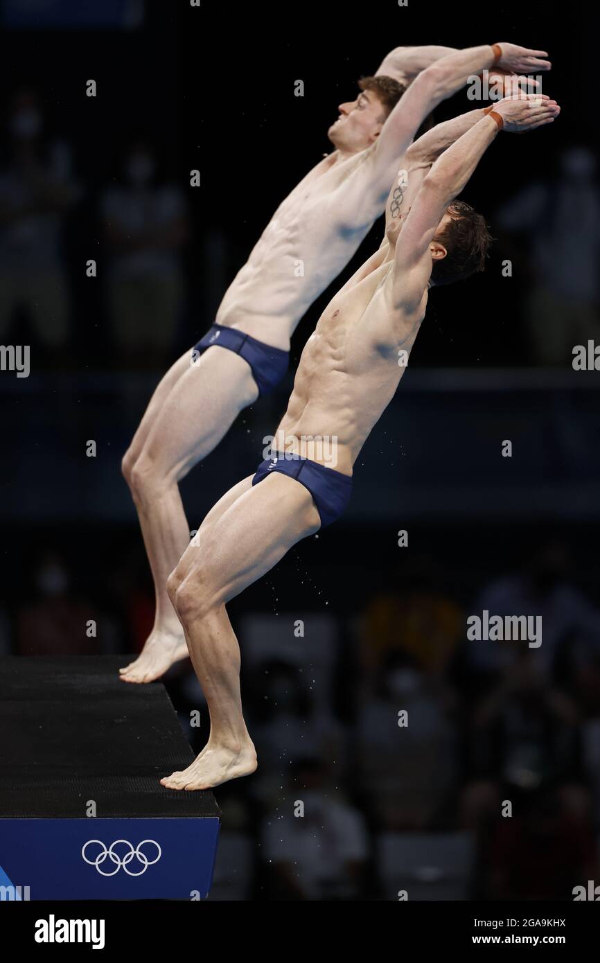 In the mens 10m platform final at the aquatics centre hi-res stock ...