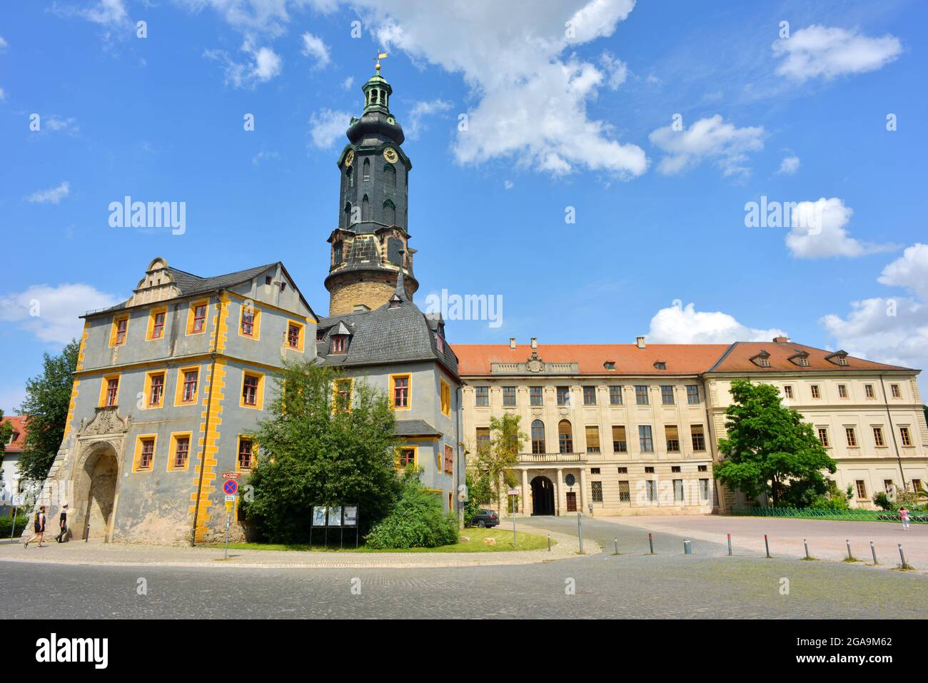 Weimar, Germany, Town Palais and museum with tower and historical ...