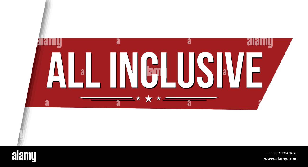 All inclusive banner design on white background, vector illustration ...