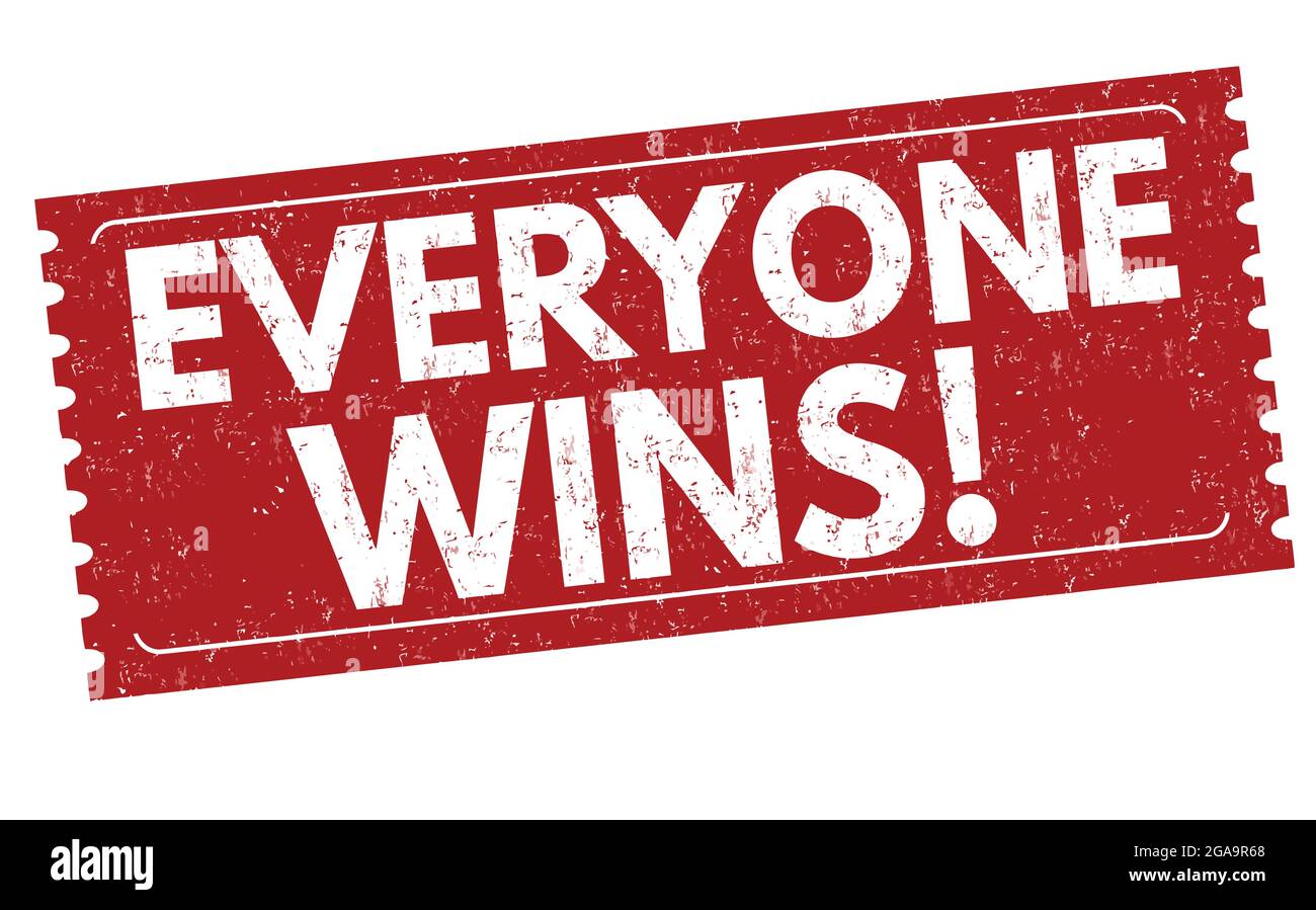 Everyone wins grunge rubber stamp on white background, vector ...