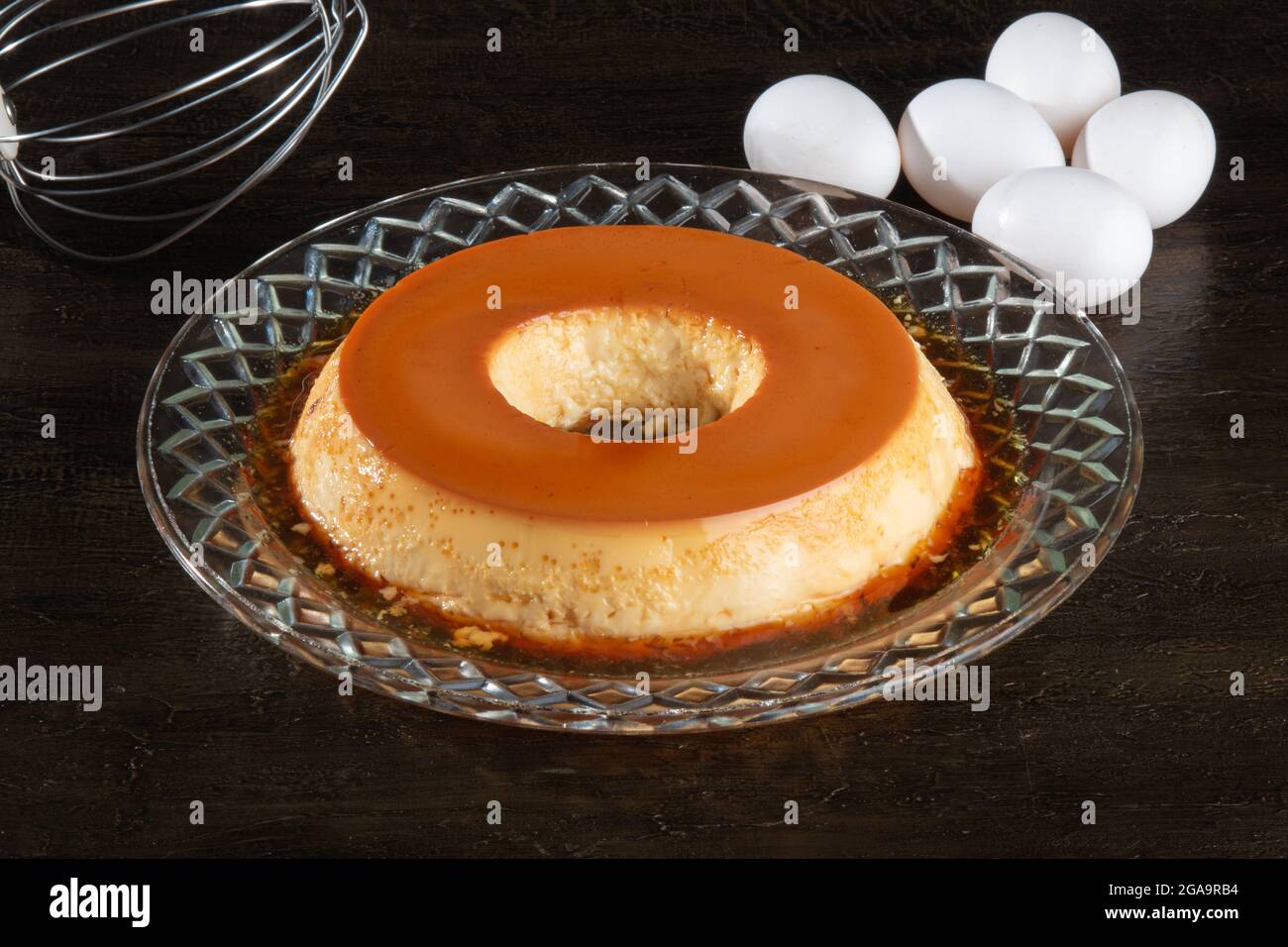 Delicious condensed milk pudding. Brazilian dessert Stock Photo - Alamy