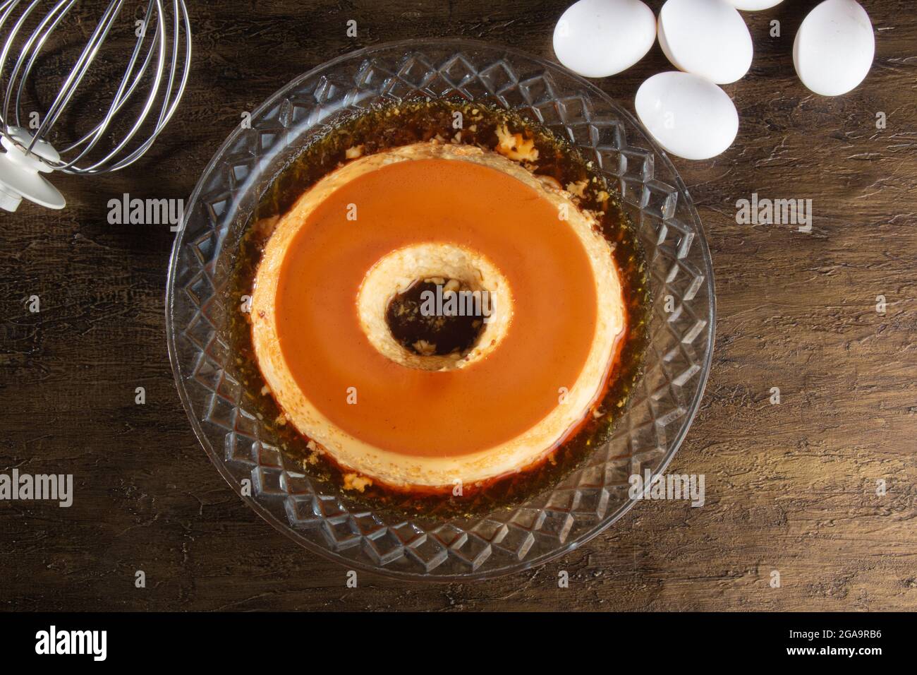 Delicious condensed milk pudding. Brazilian dessert Stock Photo - Alamy