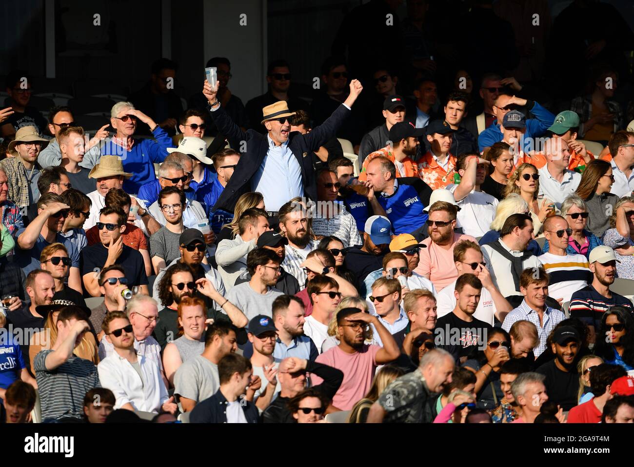 Lords Cricket Ground, London, UK. 29th July, 2021. Fans enjoying the ...