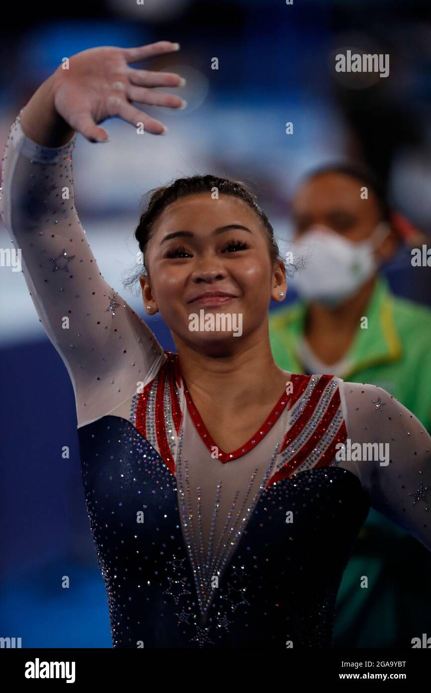 Tokyo, Kanto, Japan. 29th July, 2021. Sunisa Lee (USA) waves to the ...