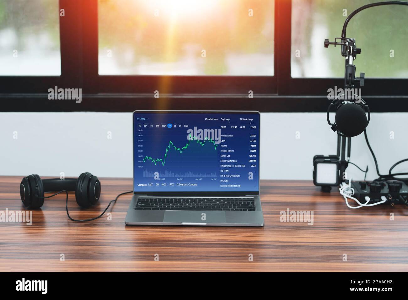 Trading online digital graph chart in computer technology at home ...