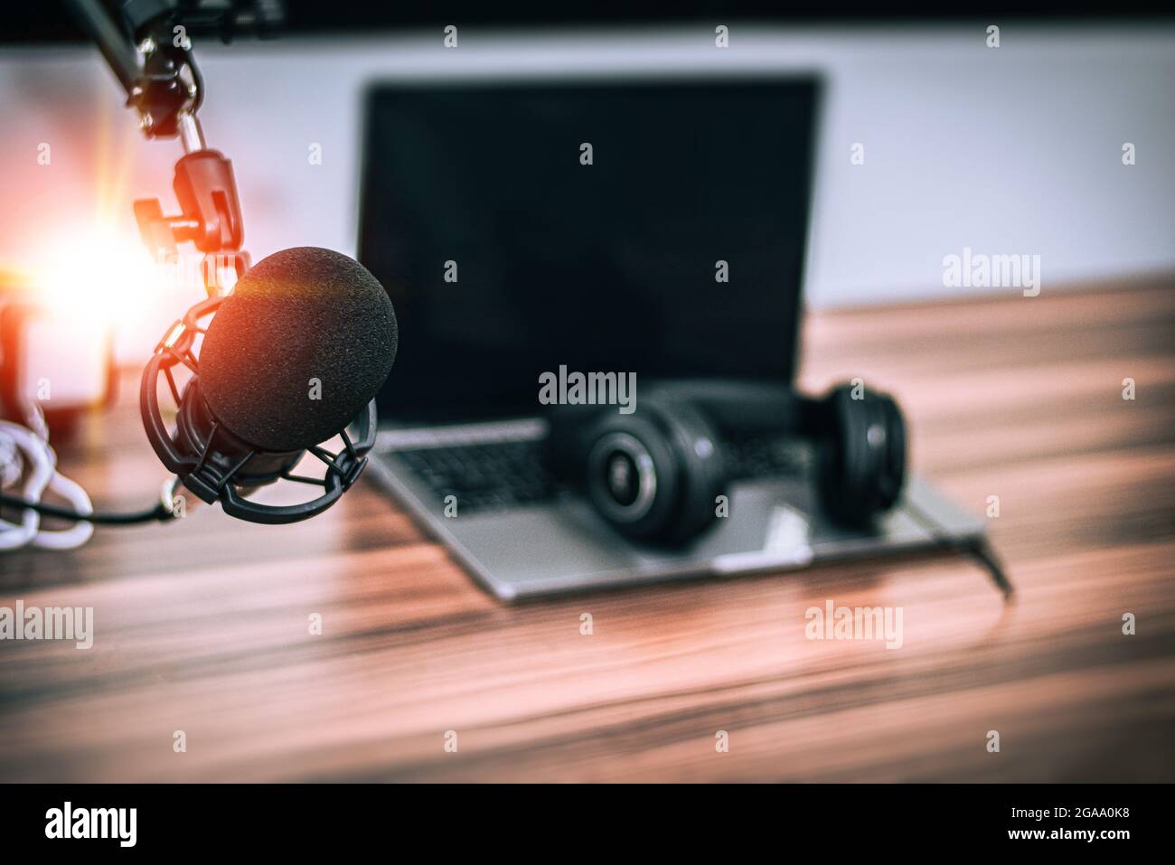 Closeup microphone in music studio entertainment at home Stock Photo ...