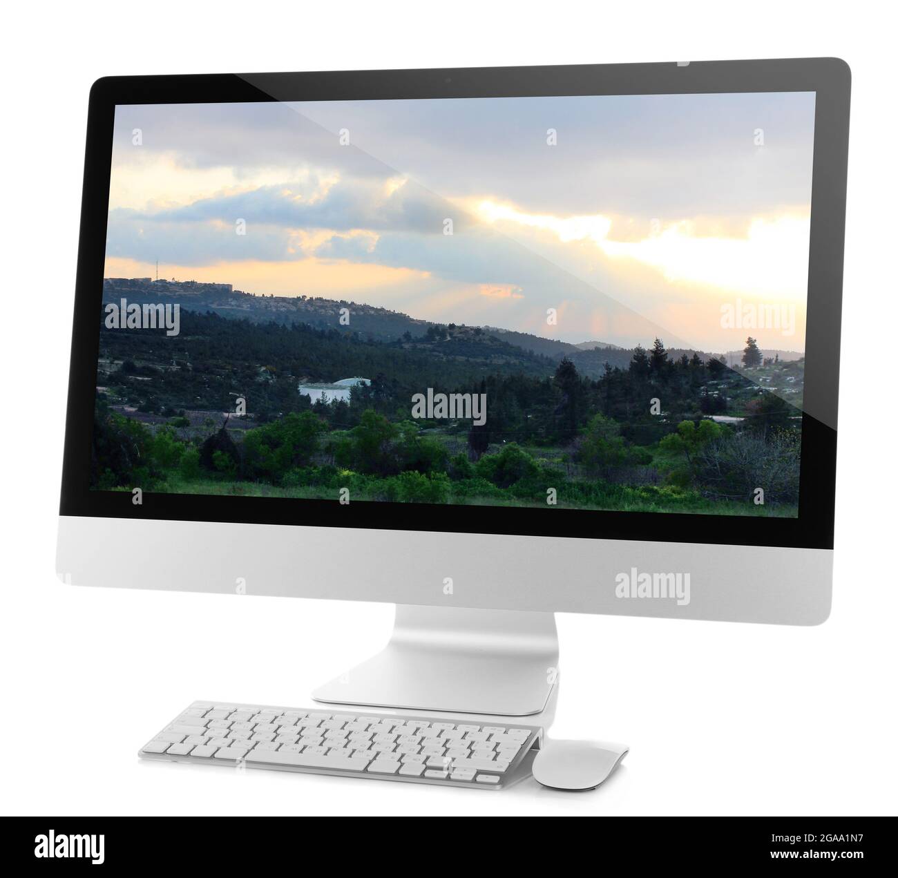 Modern computer isolated on white Stock Photo - Alamy