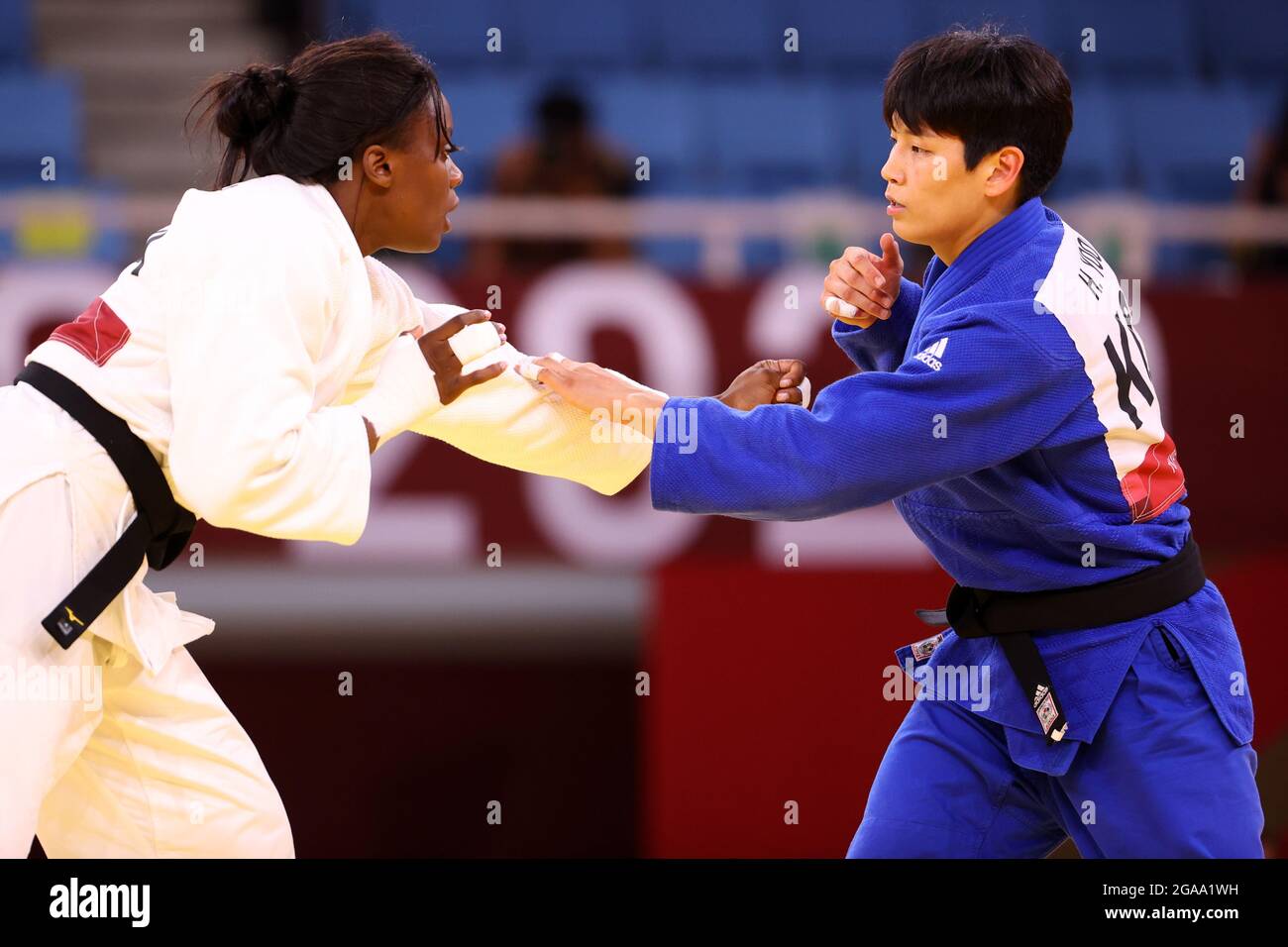 Tokyo, Japan. 29th July, 2021. (L to R) Malonga Madeleine (FRA), Yoon ...