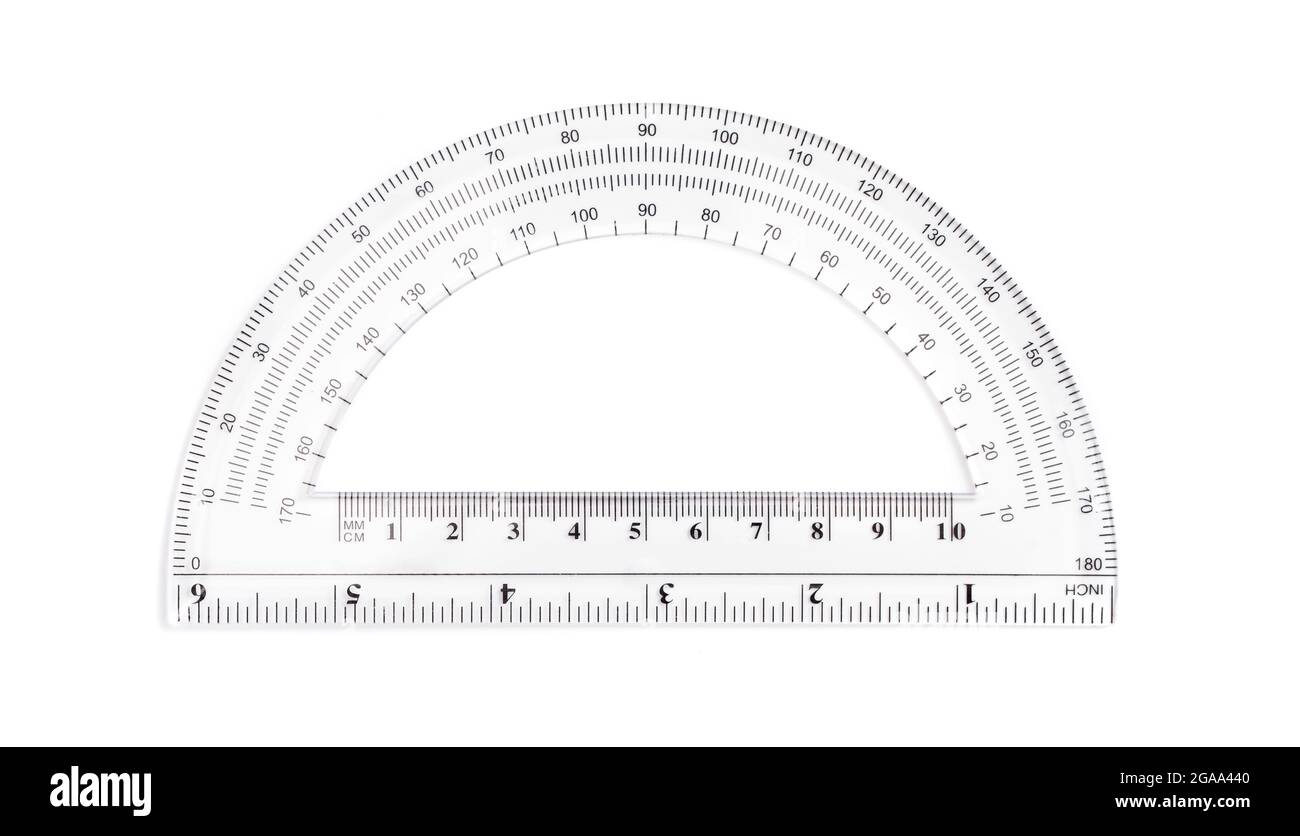 A Protractor a Tool of Design and Geometry on a White Background Stock ...