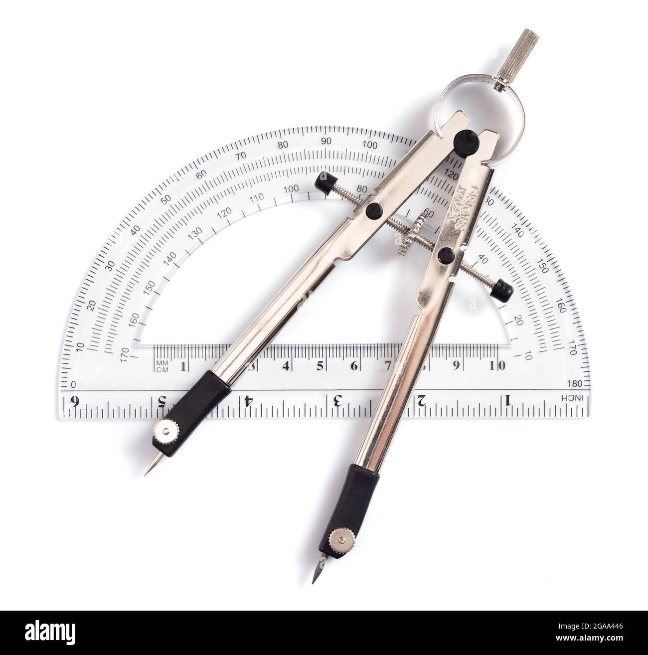 Tools of Design and Geometry Isolated on a White Background Stock Photo ...