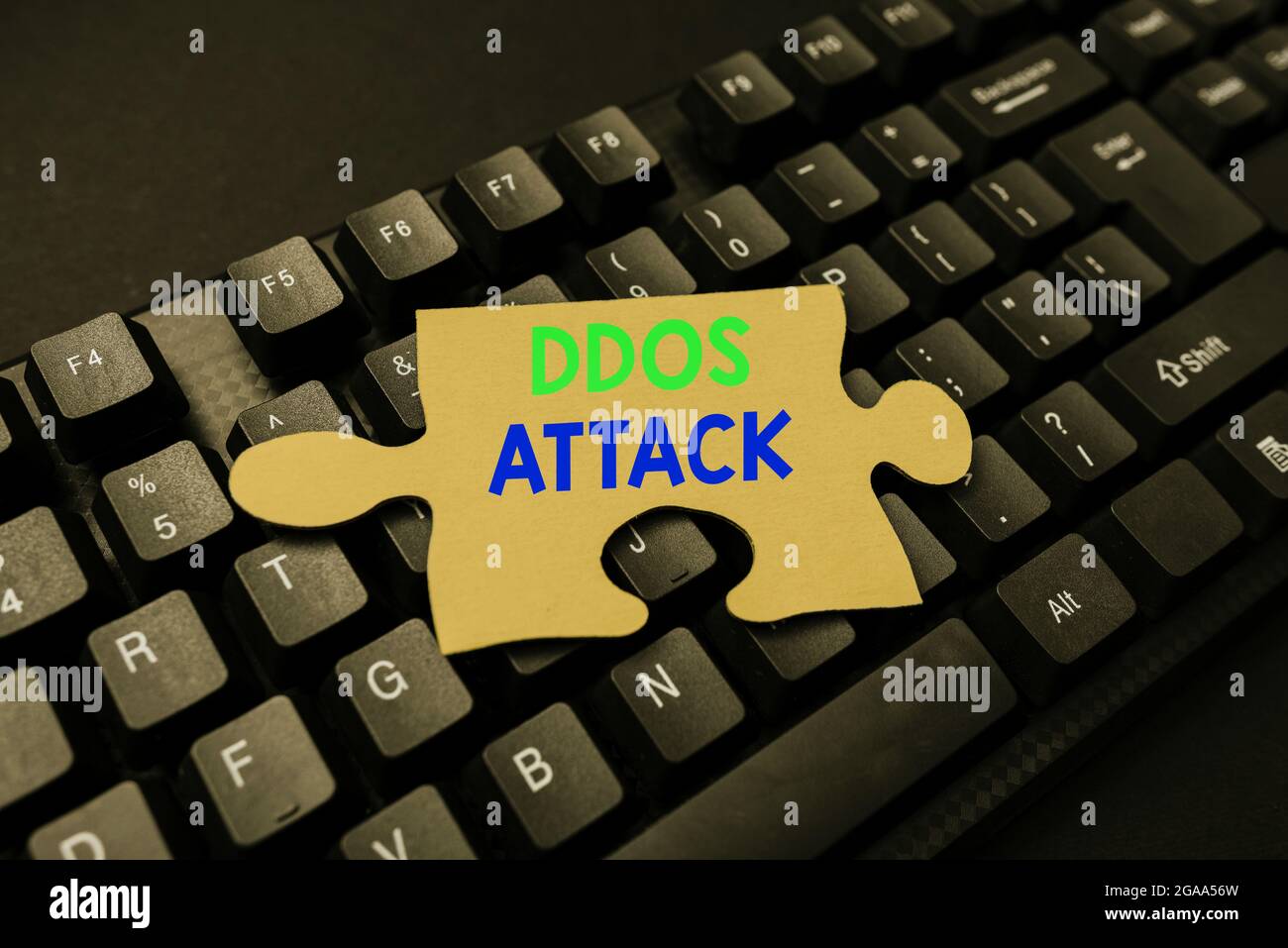 Handwriting text Ddos Attack. Business overview disturbed access to the ...