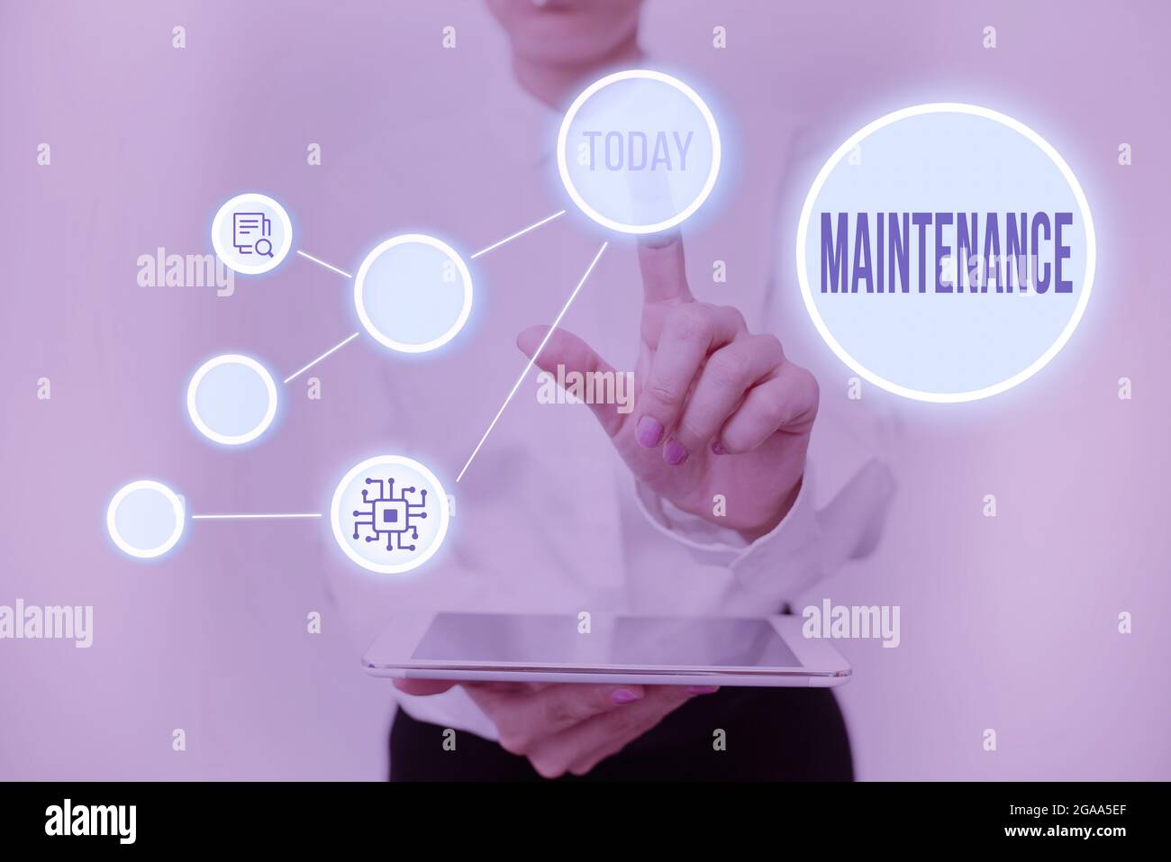 Conceptual display Maintenance. Conceptual photo method of preserving ...